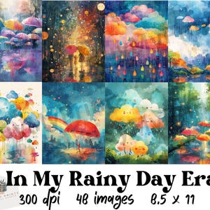 48 in My Rainy Day Whimsical Era Printable Paper, Mixed Media ...