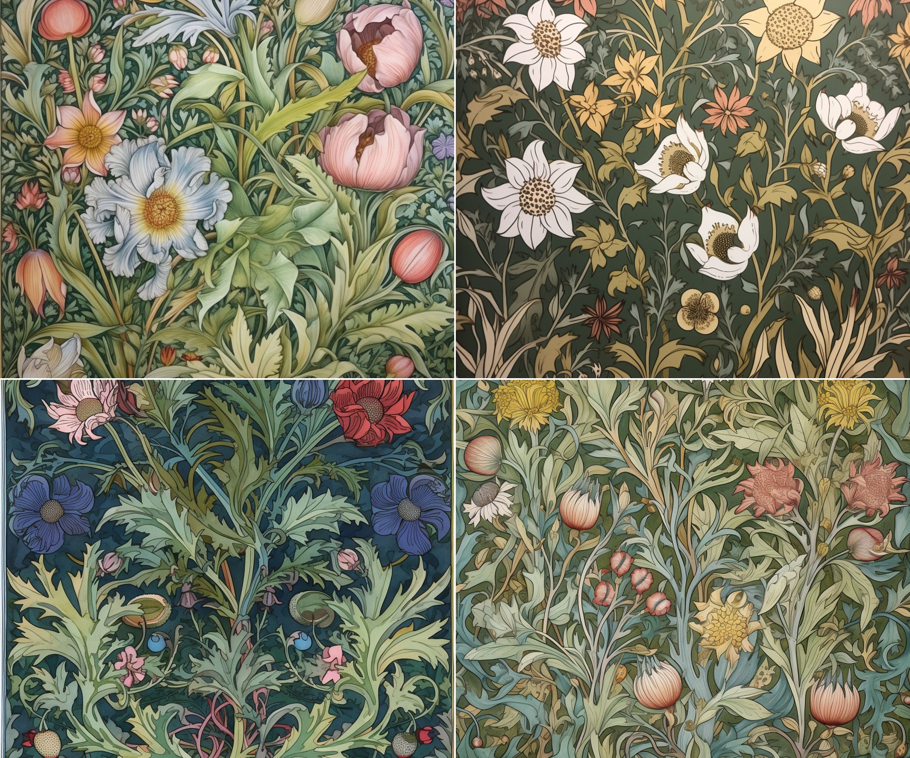 Cottagecore Pattern Digital Paper Set Forestcore Pattern - Etsy