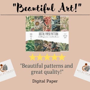 Oceancore Floral Pattern Digital Paper Set, Ocean Pattern, Ocean ...