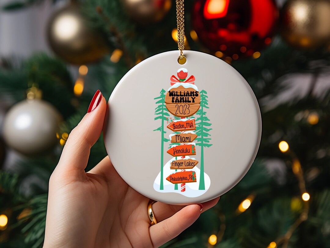 Custom Travel Places Location Sign Post, Adventure List Christmas ...