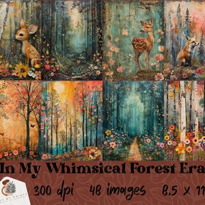 48 in My Whimsical Forest Era Digital Papers, Enchanted Forest Instant ...