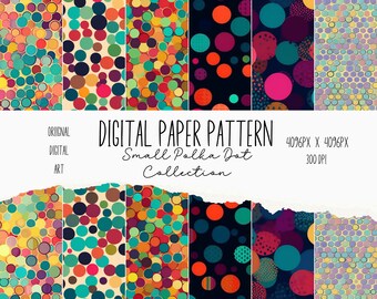 100 Seamless Small Polka Dot Papers in 12" X 12", 300 Dpi Planner Paper ...