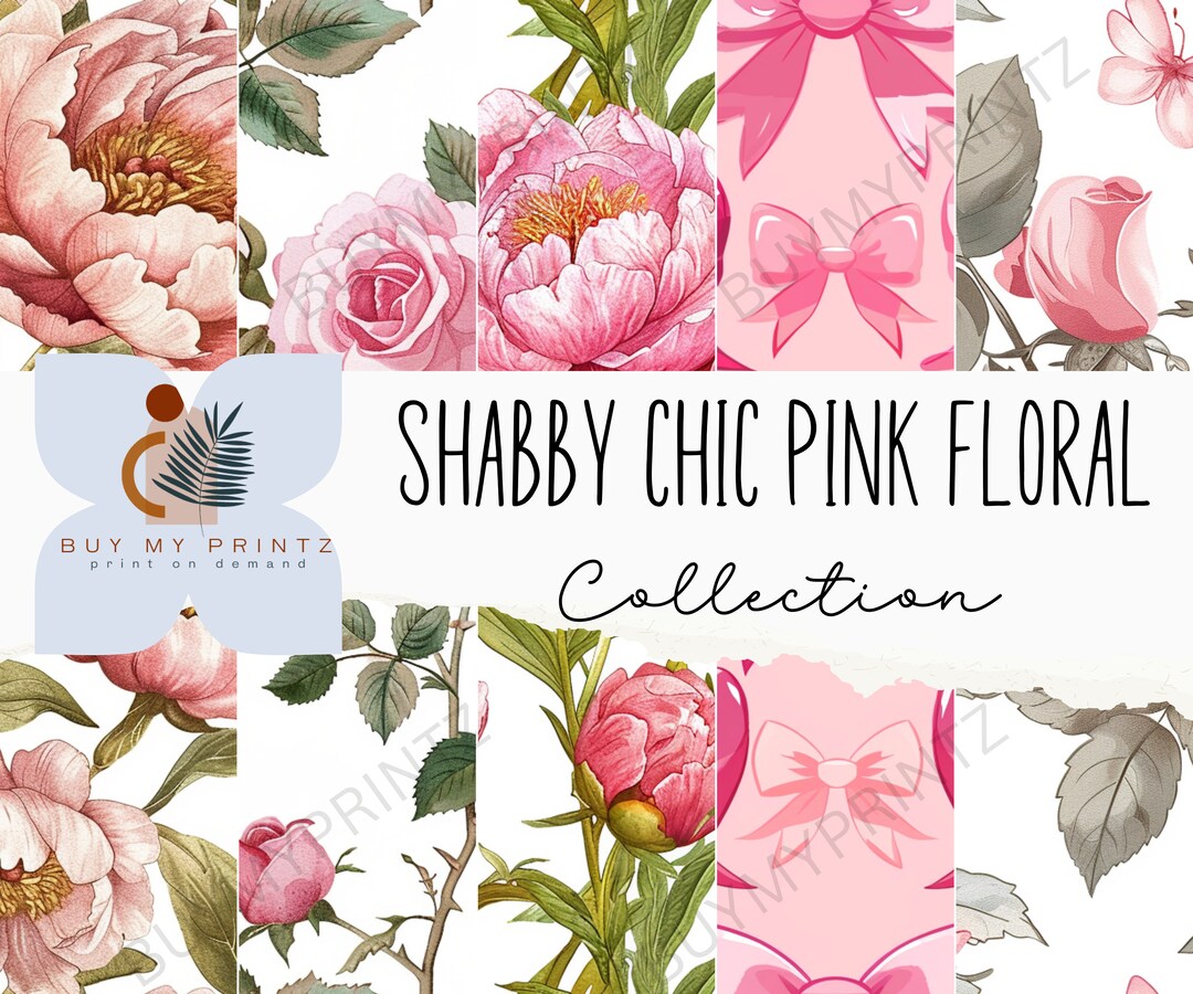 Watercolor Vintage Pink Floral Printable Paper Seamless Shabby Chic ...