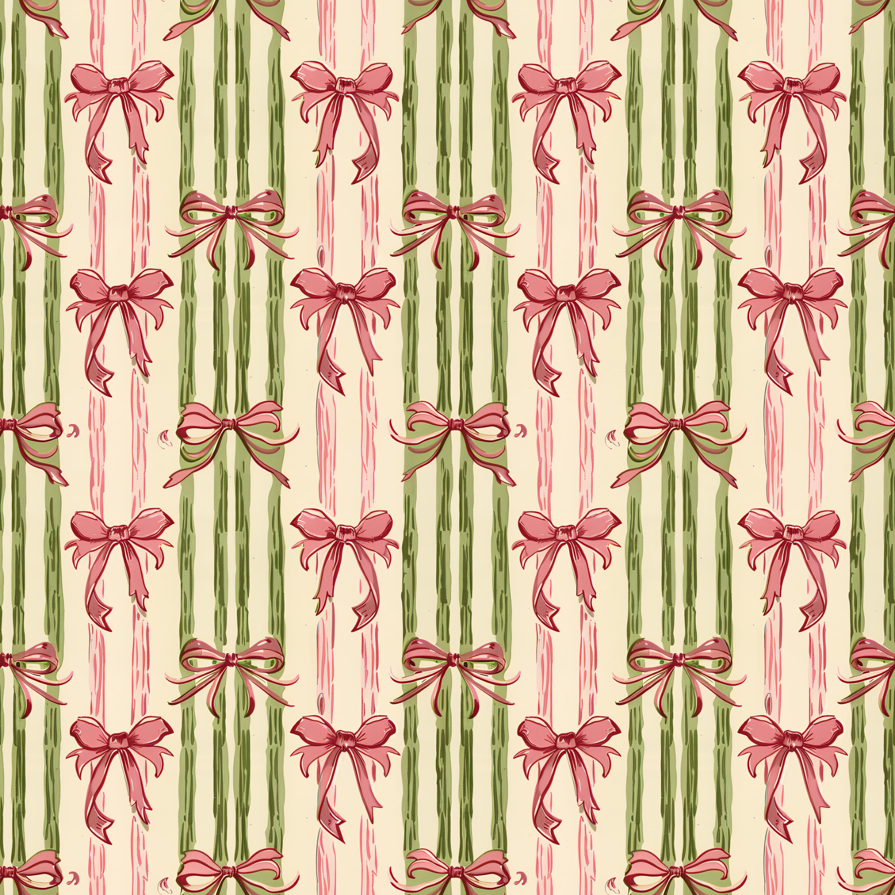 Coquette Christmas Bows Seamless Pattern Pngs, Bow Print, Holiday ...