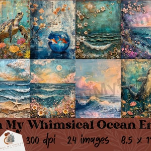 In My Whimsical Ocean Era Sheets, Sea Life Digital Download Paper Set ...