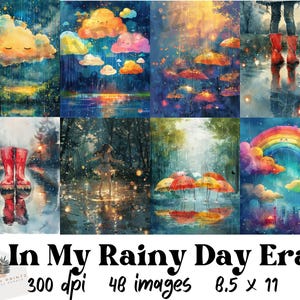 48 in My Rainy Day Whimsical Era Printable Paper, Mixed Media ...