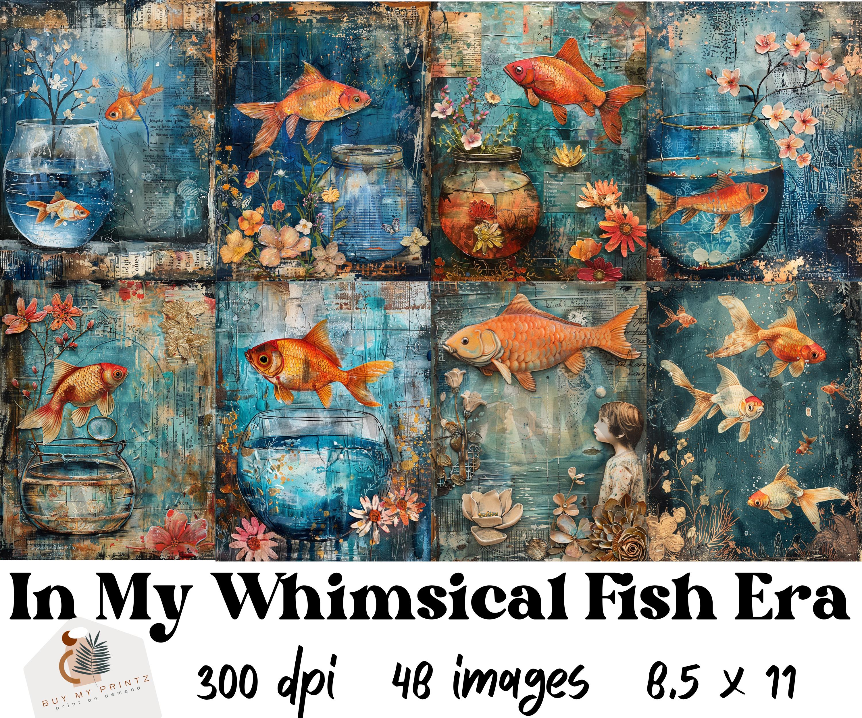 In My Whimsical Fish Era Sheets, 48 PNG Graphics, Surreal Whimsy Fish ...