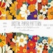 Retro 70s Wildflowers II Digital Paper Set, Retro Flowers Pattern ...