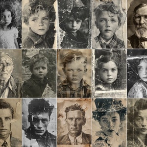 Tattered Vintage Photos, Old Damaged Pictures, 30 Artistic Distressed ...