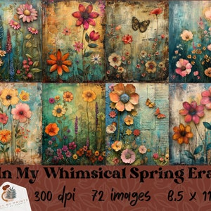 In My Whimsical Spring Era Sheets, 72 Mixed Media Watercolor Junk ...