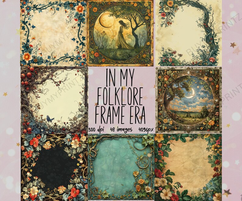 In My Folklore Frame Era Printable Paper, Framed Fantasy Digital ...
