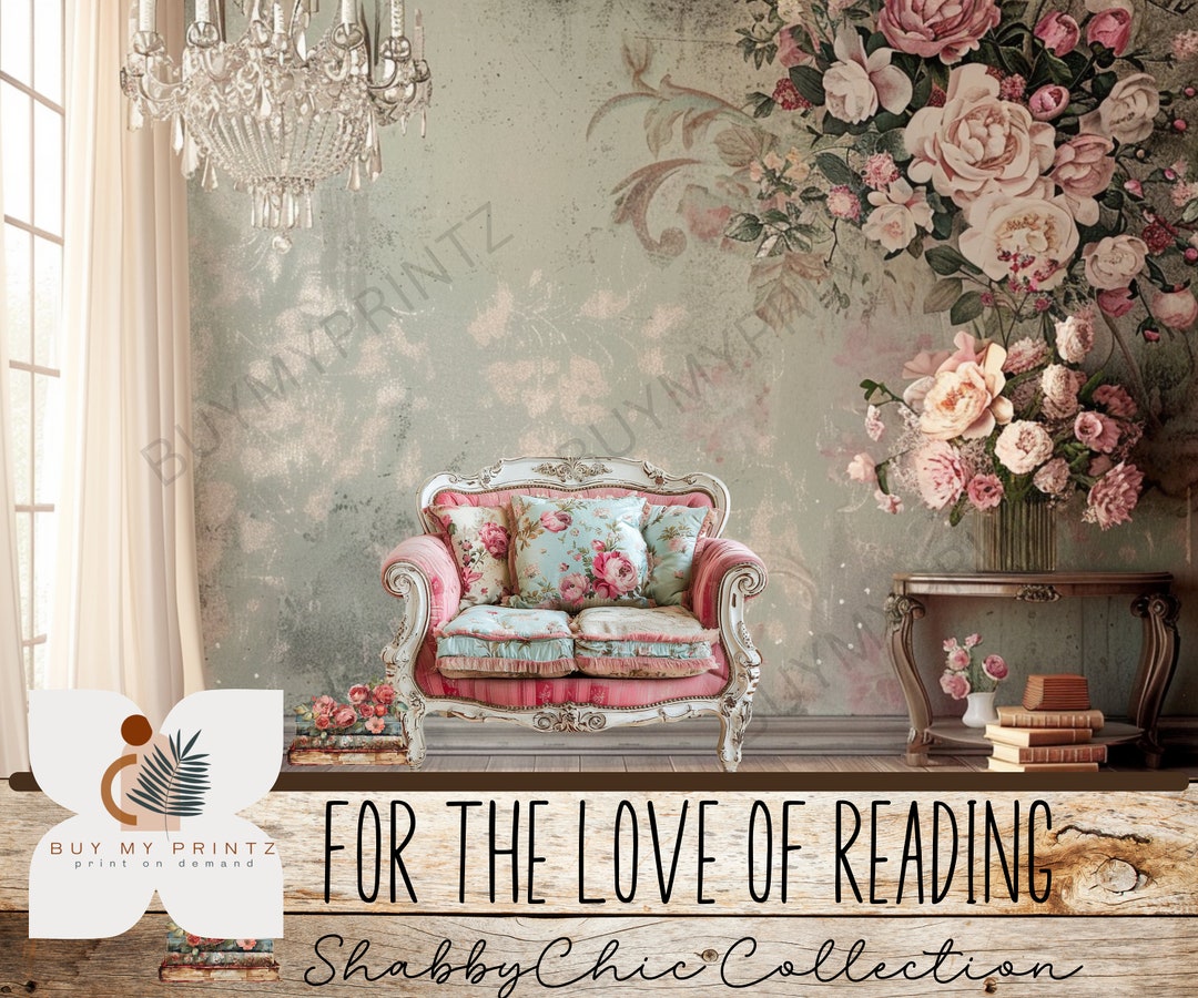 Shabby Chic Reading Lover Paper Pack, Floral Book Lover Printable ...