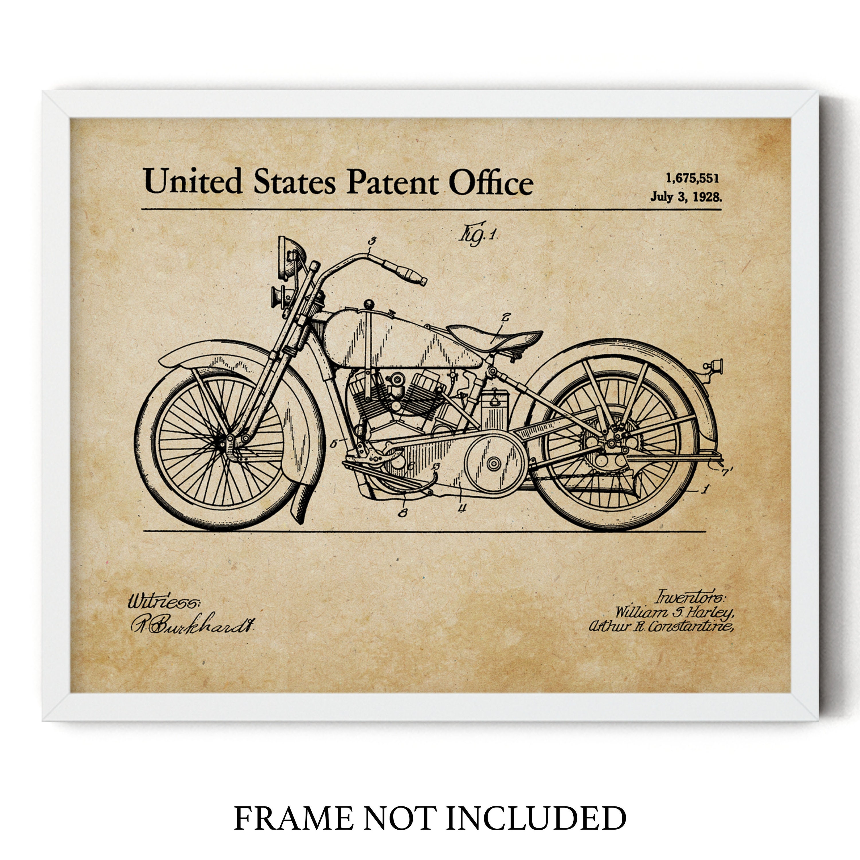 Vintage Motorcycle Patent Wall Art Print 11 X 14 UNFRAMED Moto Wall Art ...