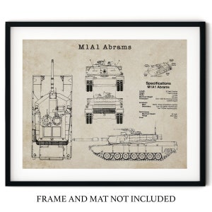 M1A1 Abrams Main Battle Tank Wall Art Print - 14x11 UNFRAMED US ...