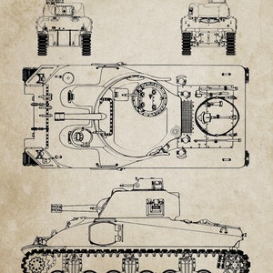 World War 2 Tanks Wall Art Print (set of 4) 8x10 UNFRAMED Vintage ...