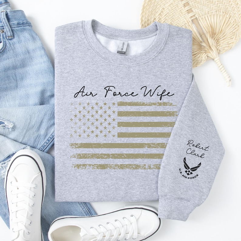 Personalized Air Force Wife Sweatshirt, Military Girlfriend Gift - Etsy