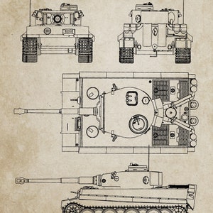 World War 2 Tanks Wall Art Print (set of 4) 8x10 UNFRAMED Vintage ...