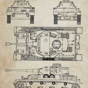 World War 2 Tanks Wall Art Print (set of 4) 8x10 UNFRAMED Vintage ...