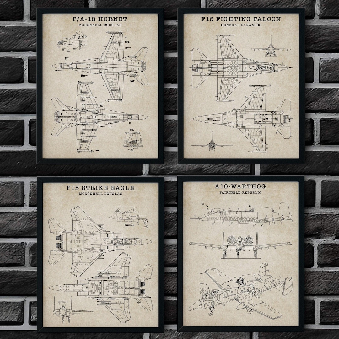 Military Jet Wall Art Prints - Set of 4 - 8x10 UNFRAMED US Military ...