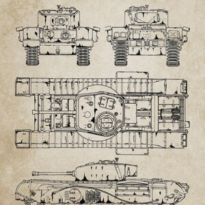World War 2 Tanks Wall Art Print (set of 4) 8x10 UNFRAMED Vintage ...