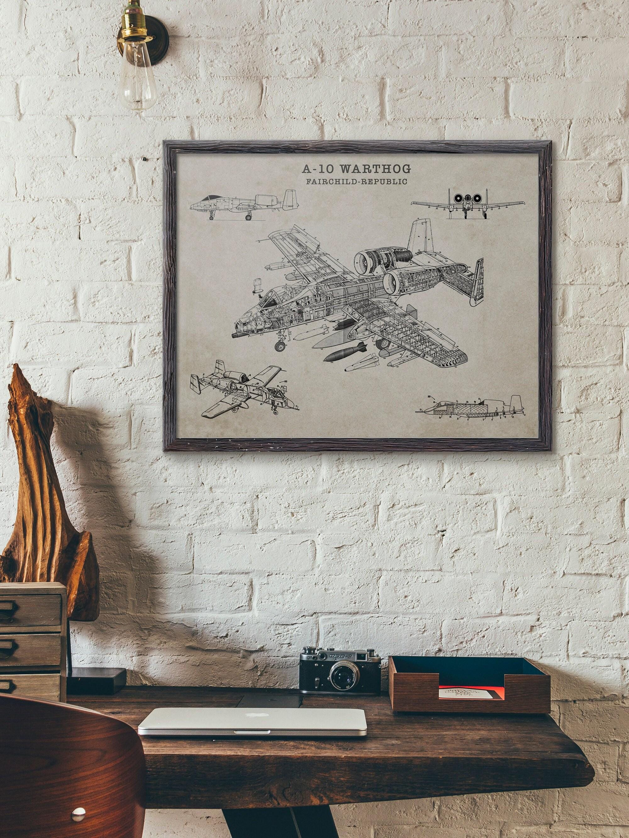 A-10 Warthog Thunderbolt II Patent Wall Art Print - 11"x14" UNFRAMED ...