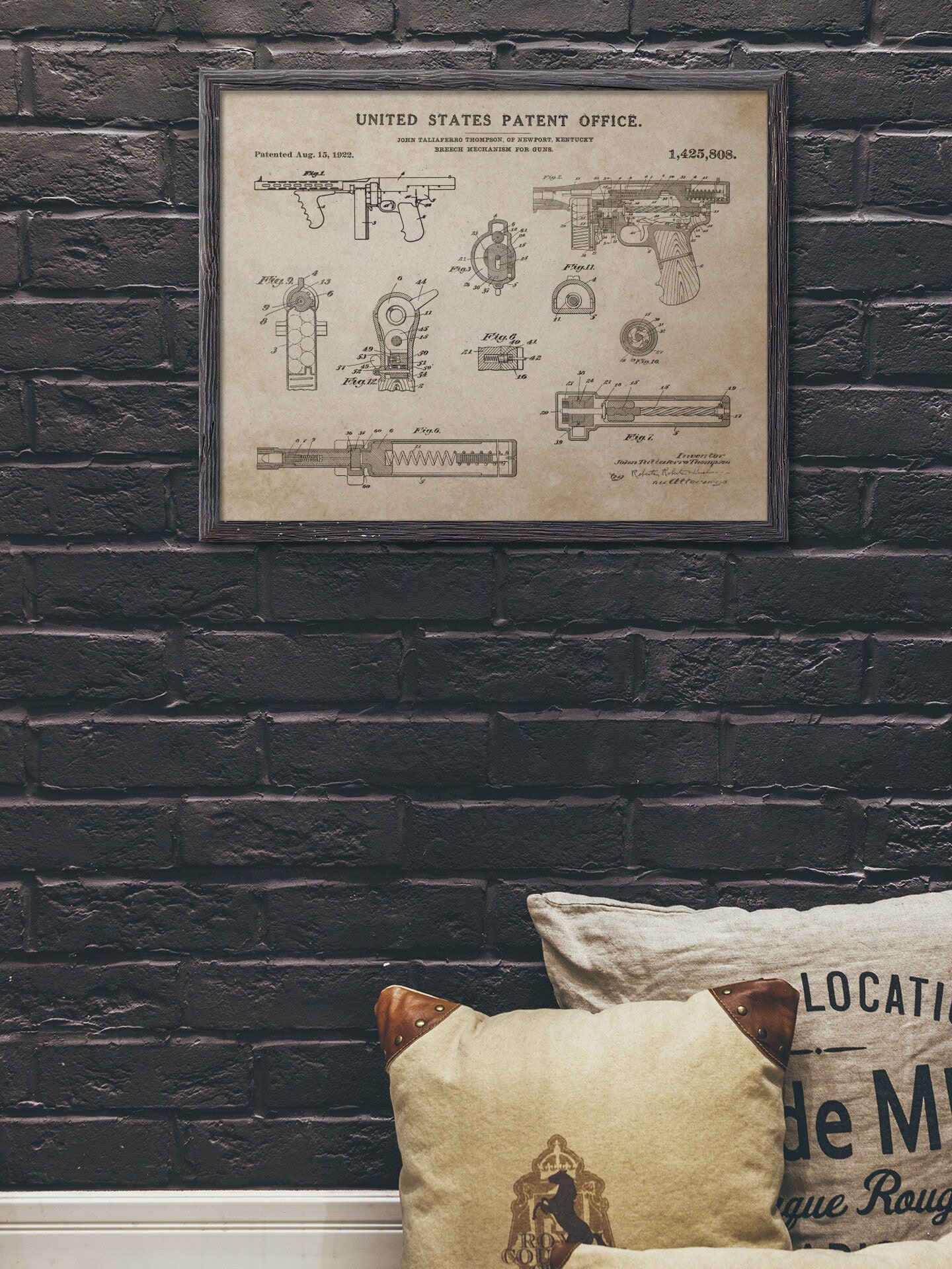 Thompson M1A1 Submachine Gun Wall Art Print 14x11 UNFRAMED US Military ...