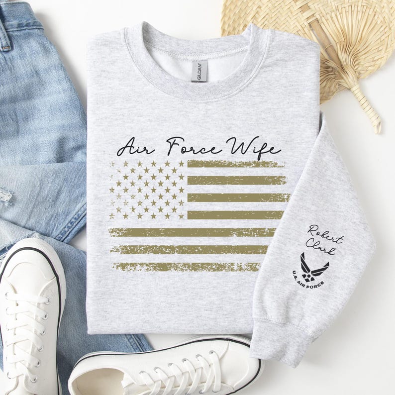 Personalized Air Force Wife Sweatshirt, Military Girlfriend Gift - Etsy