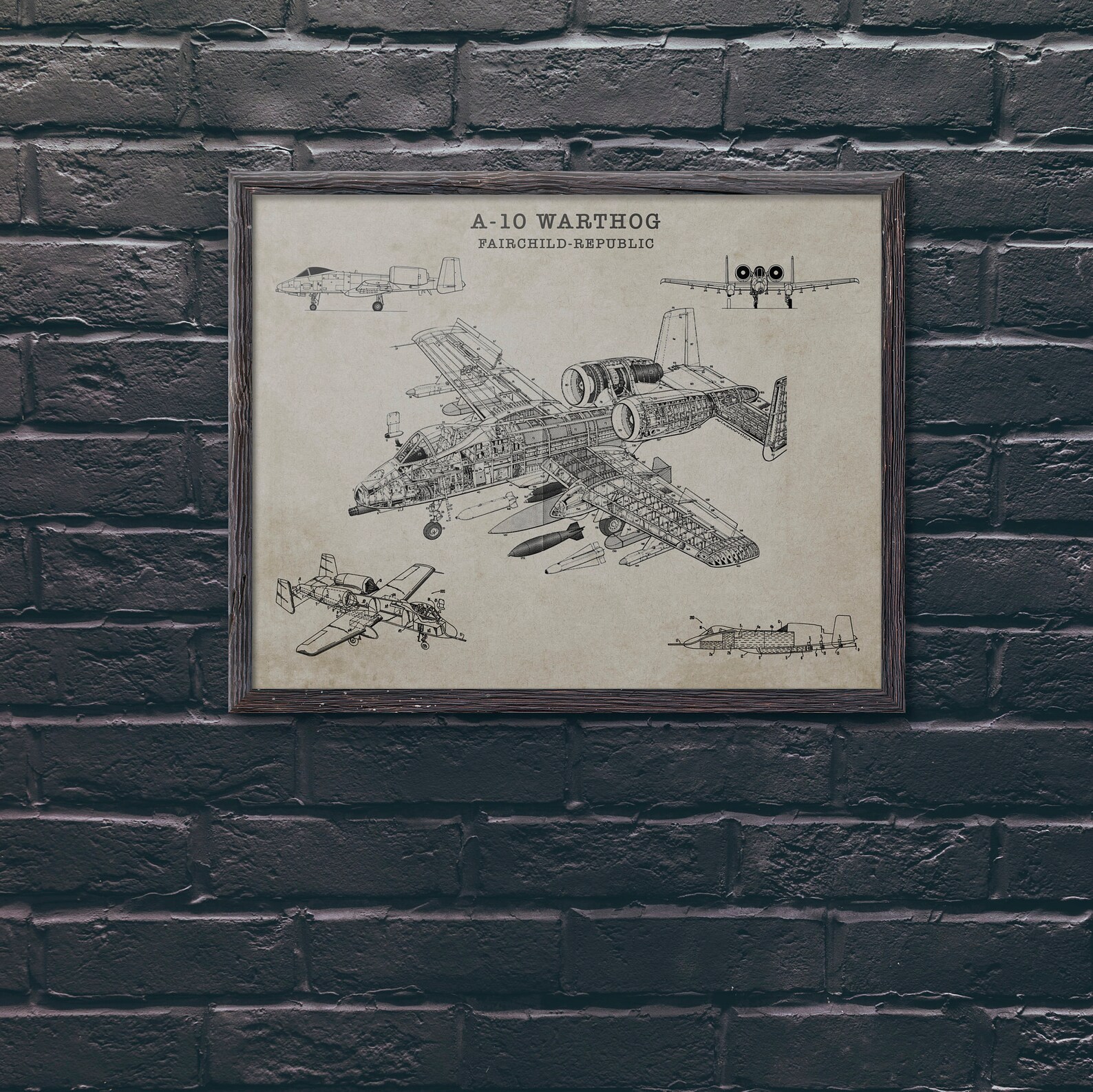 A-10 Warthog Thunderbolt II Patent Wall Art Print 11x14 UNFRAMED ...