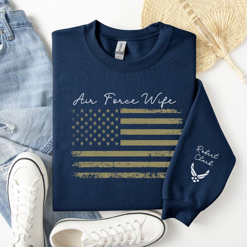 Personalized Air Force Wife Sweatshirt, Military Girlfriend Gift - Etsy