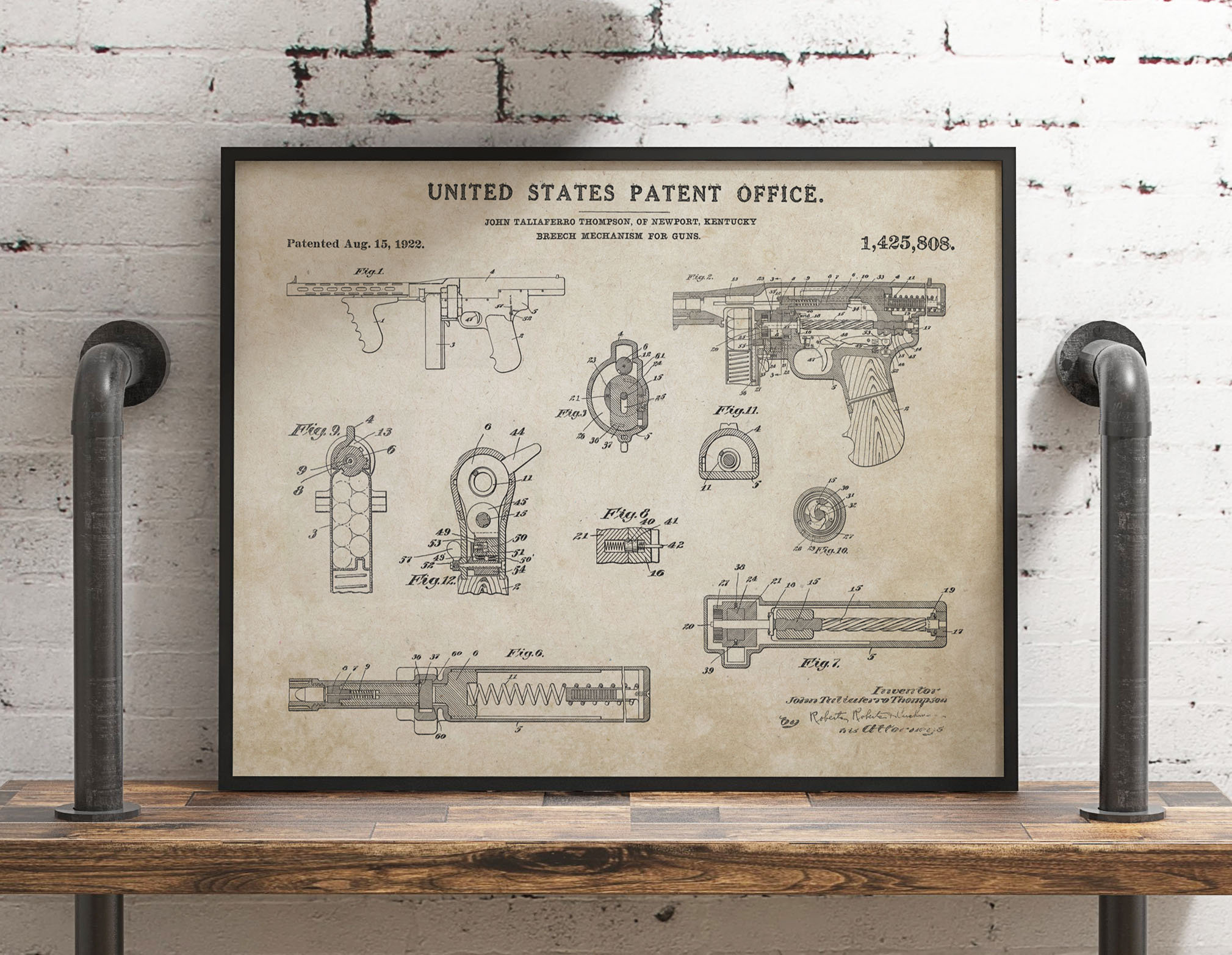 Thompson M1A1 Submachine Gun Wall Art Print 14x11 UNFRAMED - Etsy