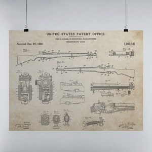 M1 Garand World War 2 Wall Art Print 14x11 UNFRAMED US Military-themed ...