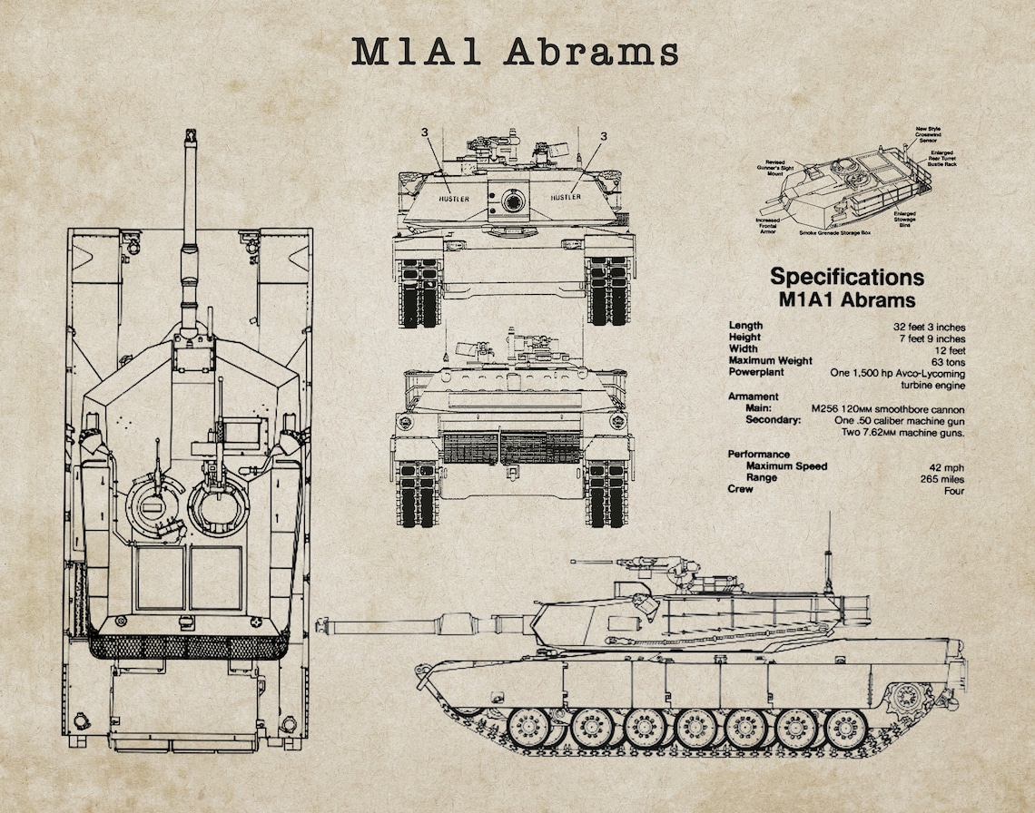 M1A1 Abrams Main Battle Tank Wall Art Print 14x11 UNFRAMED - Etsy