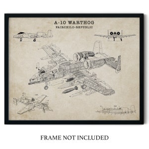A-10 Warthog Thunderbolt II Patent Wall Art Print - 11"x14" UNFRAMED ...