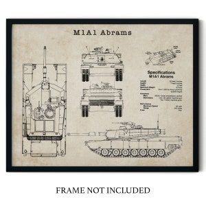 M1A1 Abrams Main Battle Tank Wall Art Print - 14x11 UNFRAMED US ...