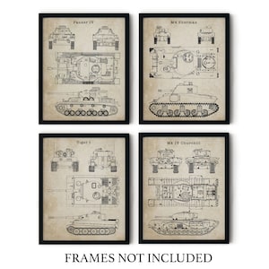 World War 2 Tanks Wall Art Print set of 4 8x10 UNFRAMED WW2 - Etsy