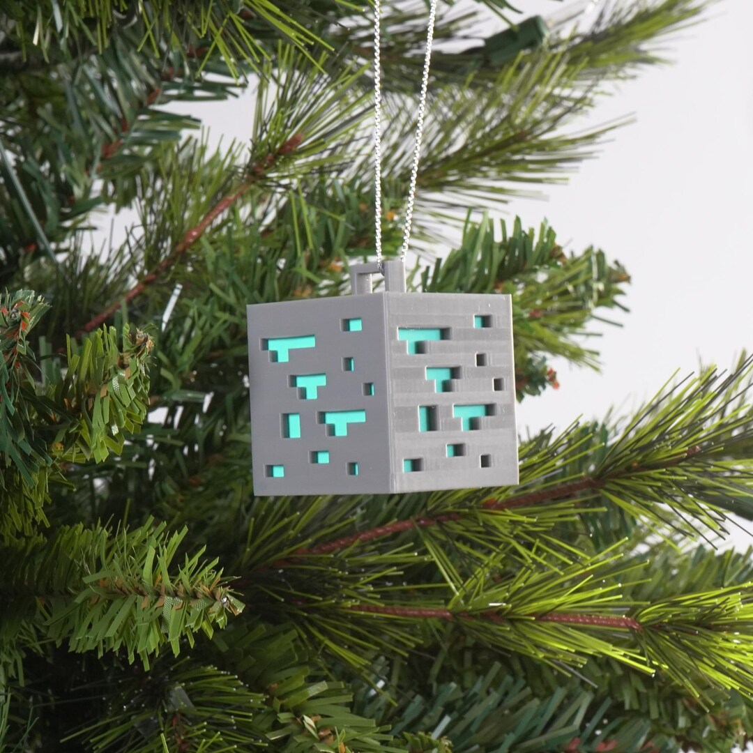 Minecraft Diamond Ore Cube Holiday Christmas Tree Ornament - FAST ...