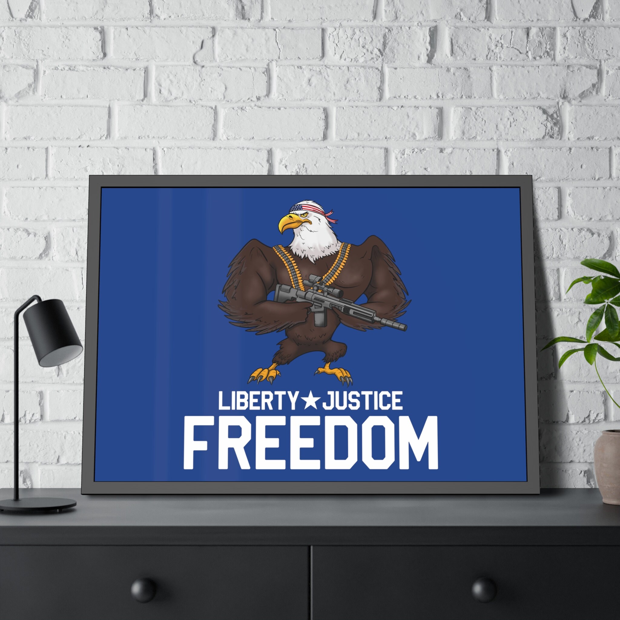 Liberty Justice Freedom Eagle Framed Paper Posters American - Etsy