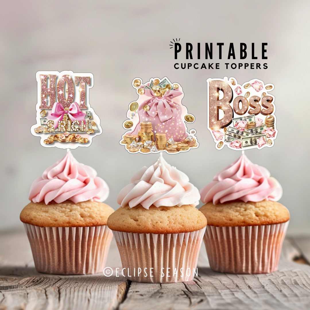 Vision Board Party PRINTABLE Cupcake Toppers Favors, Girl Boss Birthday ...