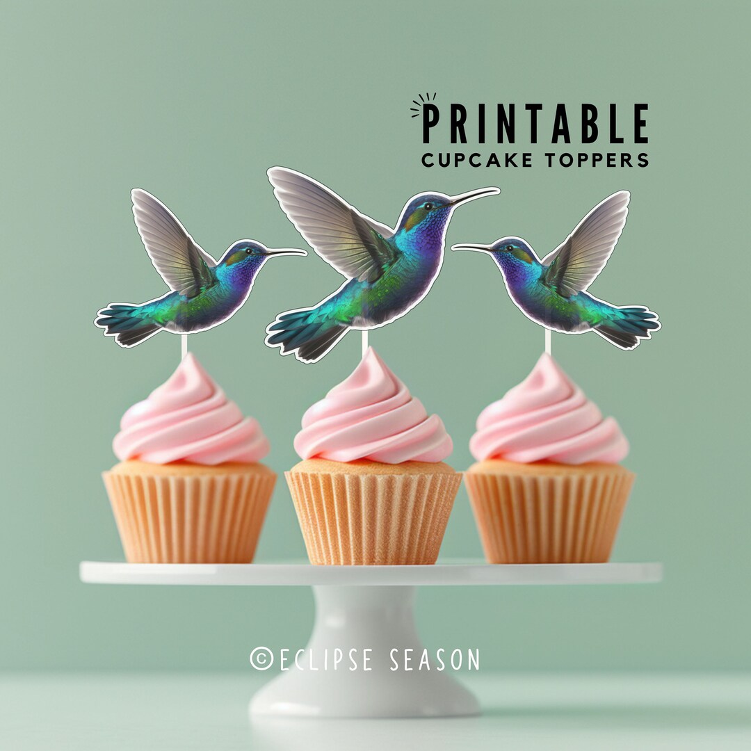 Hummingbird Cake Topper PRINTABLE Mum Hummingbird Cupcake Decorations ...