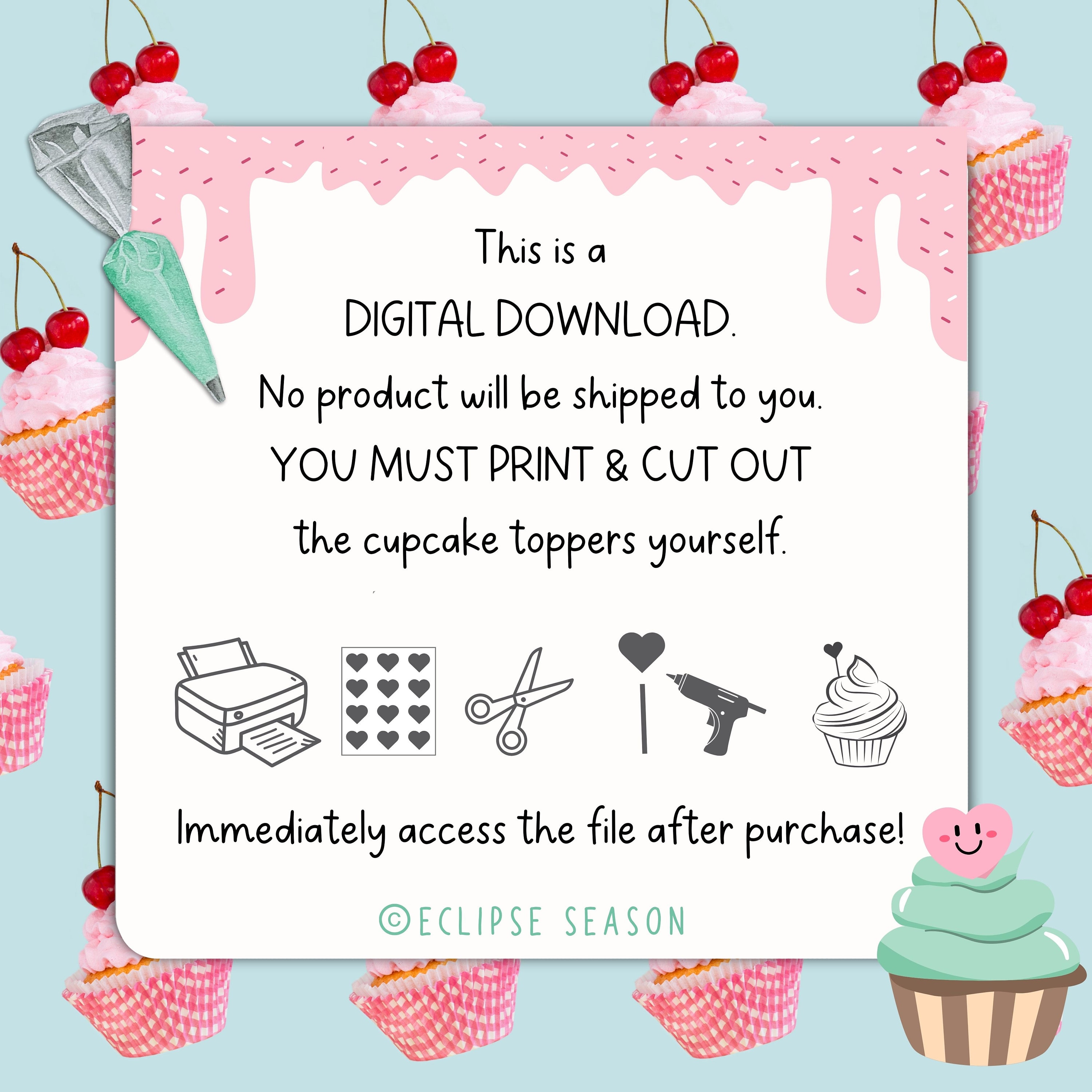 Bird Cake Toppers PRINTABLE Hummingbird Cupcake Toppers Mom Birthday ...