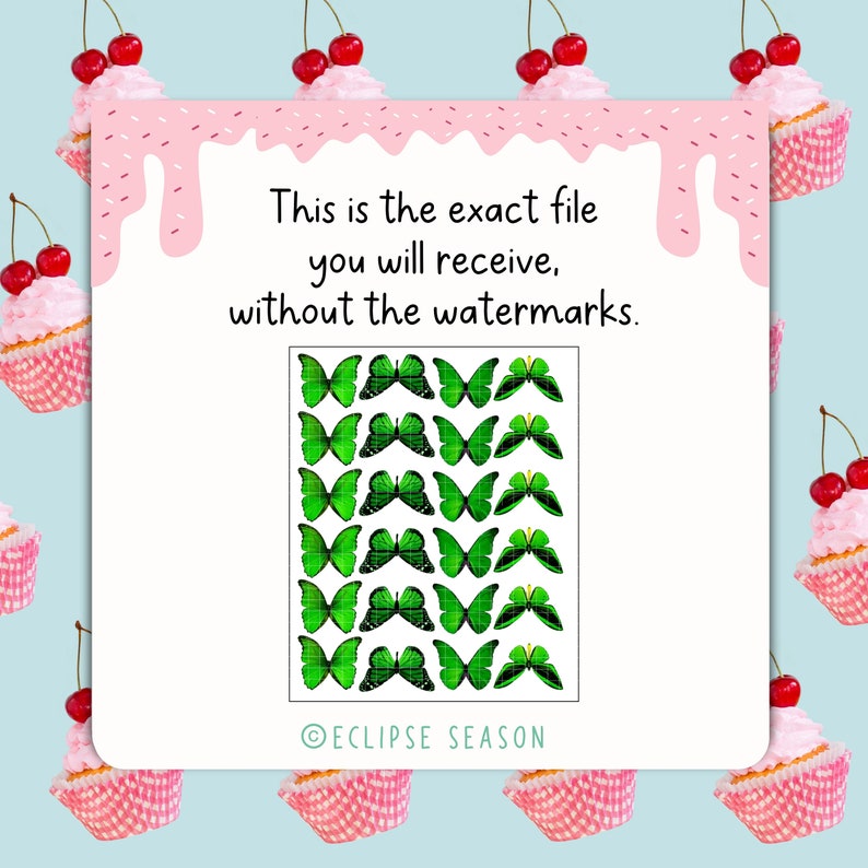 PRINTABLE Green Butterfly Cake Topper, Butterflies for Engagement ...