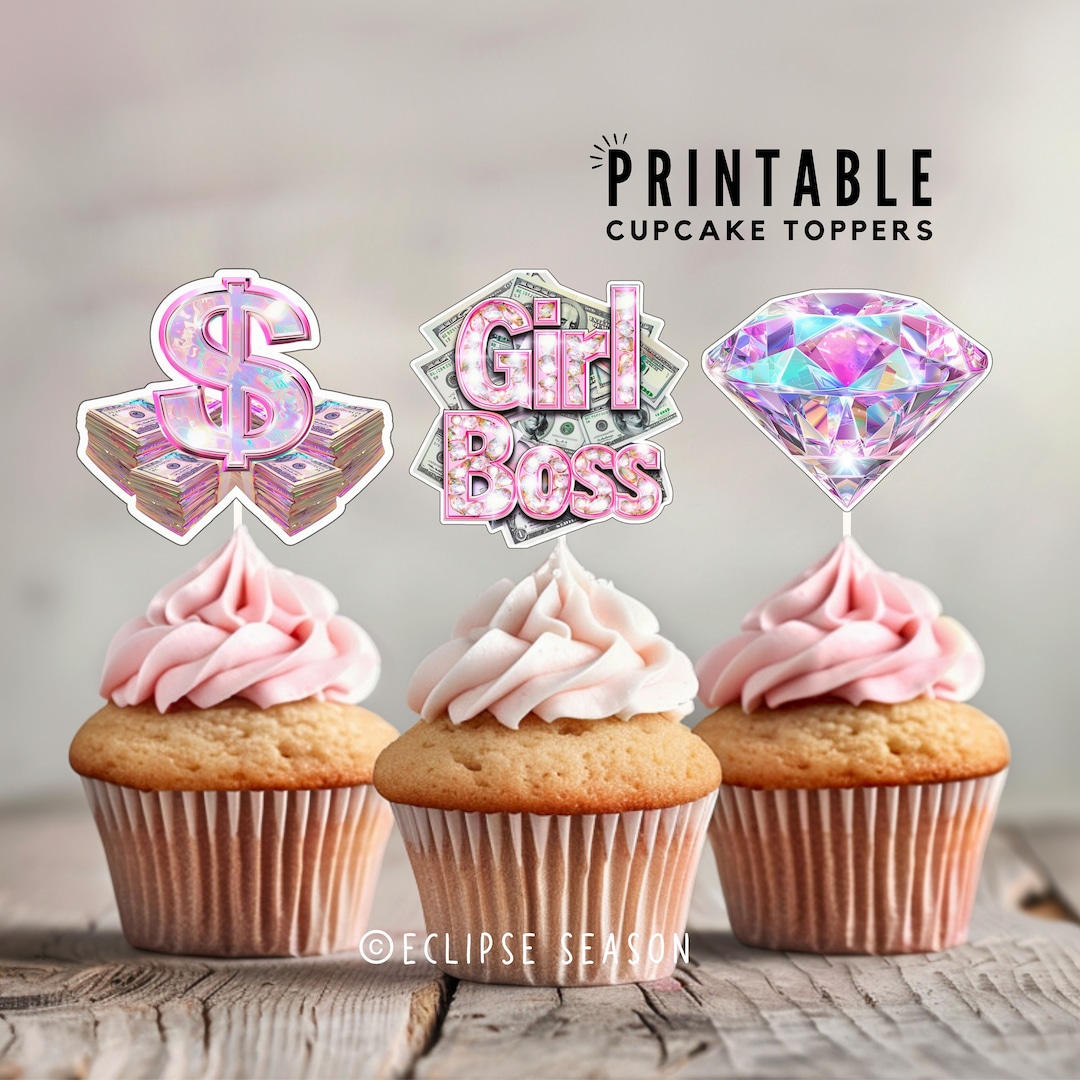 PRINTABLE Vision Board Party Favors Cake Toppers, Girl Boss Birthday ...