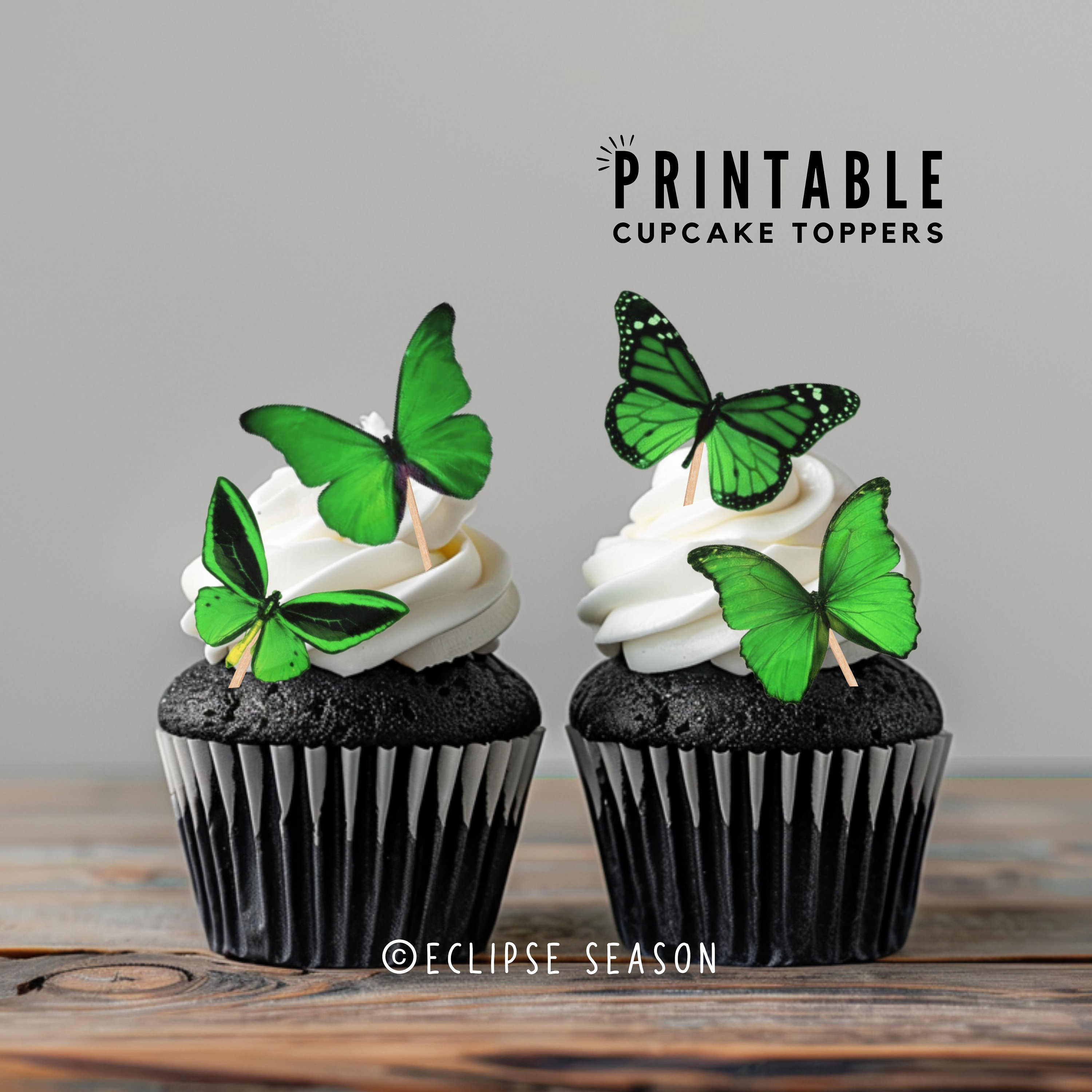 PRINTABLE Green Butterfly Cake Topper, Butterflies for Engagement ...