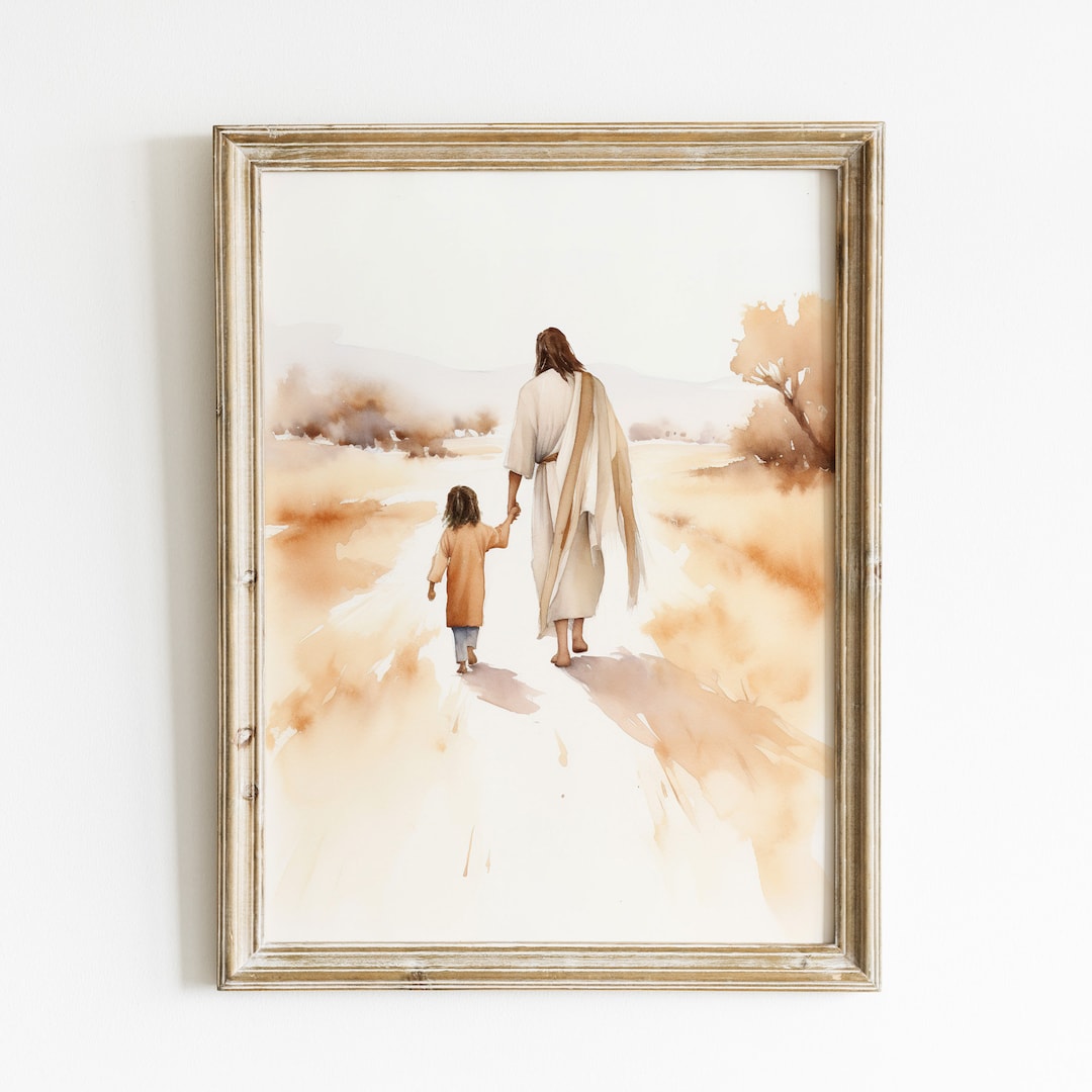 Christ With Child Jesus Portrait Jesus Print Jesus Wall - Etsy