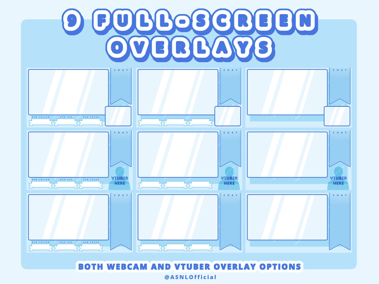 Animated Blue Aesthetic Vtuber Webcam Twitch Stream Pack - Etsy