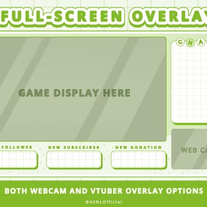 Animated Green Aesthetic Vtuber Webcam Twitch Stream Pack, Overlays ...