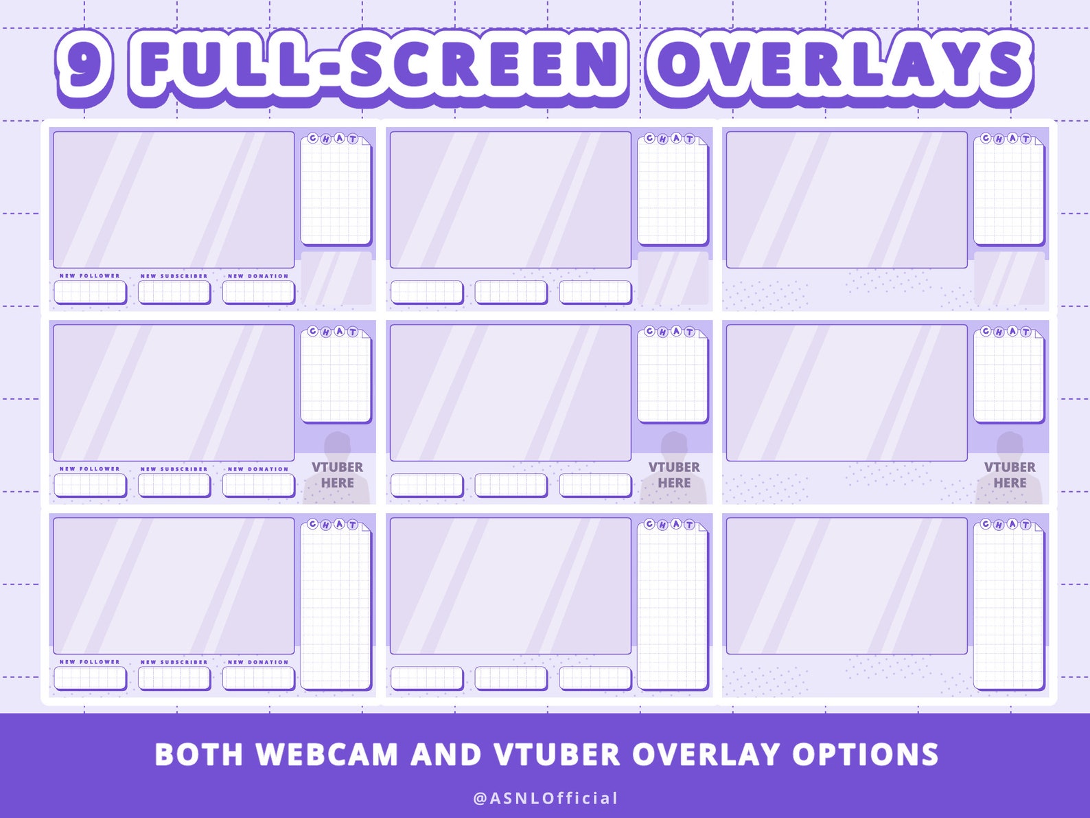 Animated Purple Aesthetic Vtuber Webcam Twitch Stream Pack - Etsy