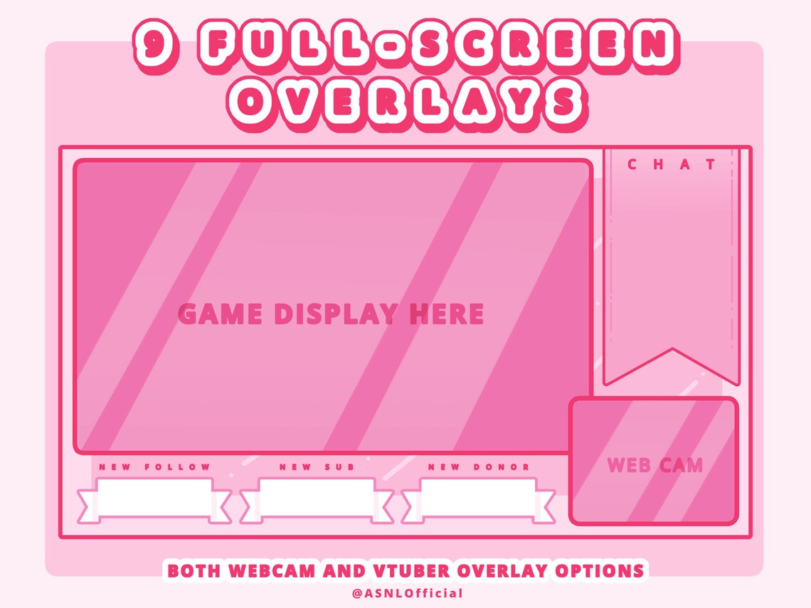 Pink Aesthetic Vtuber Webcam Twitch Stream Pack, Overlays, Chatbox - Etsy