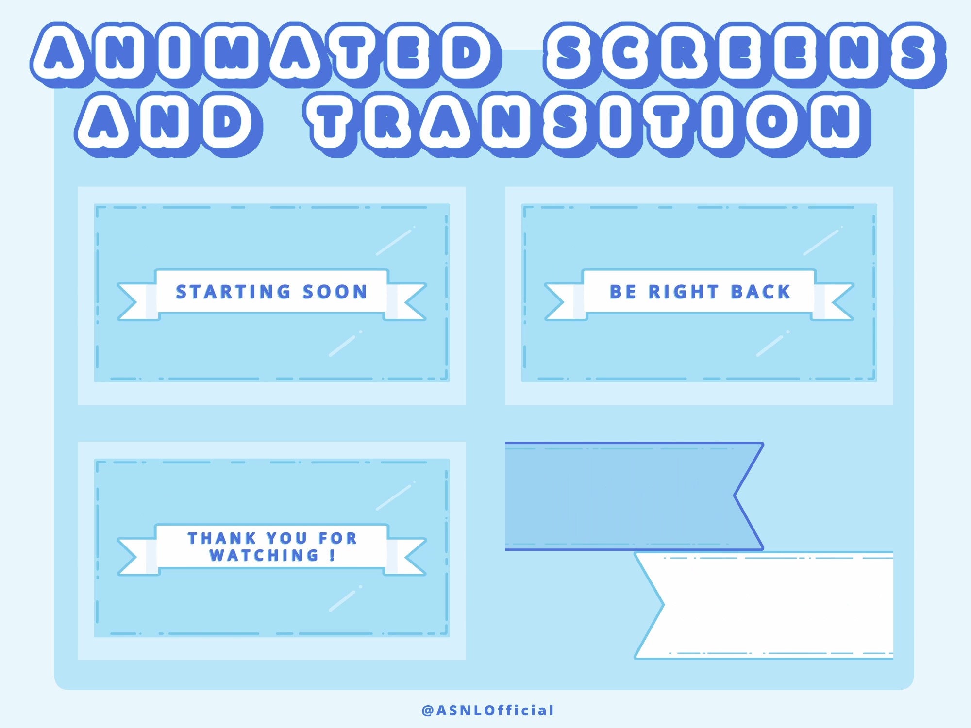 Animated Blue Aesthetic Vtuber Webcam Twitch Stream Pack - Etsy