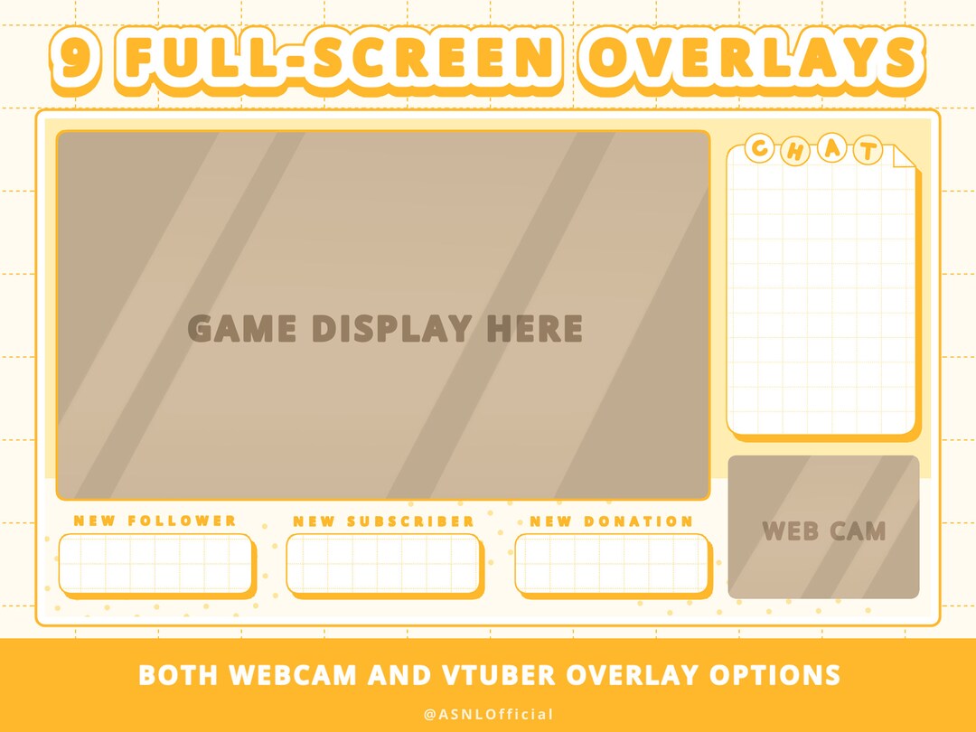 Yellow Aesthetic Vtuber Webcam Twitch Stream Pack, Overlays, Chatbox - Etsy